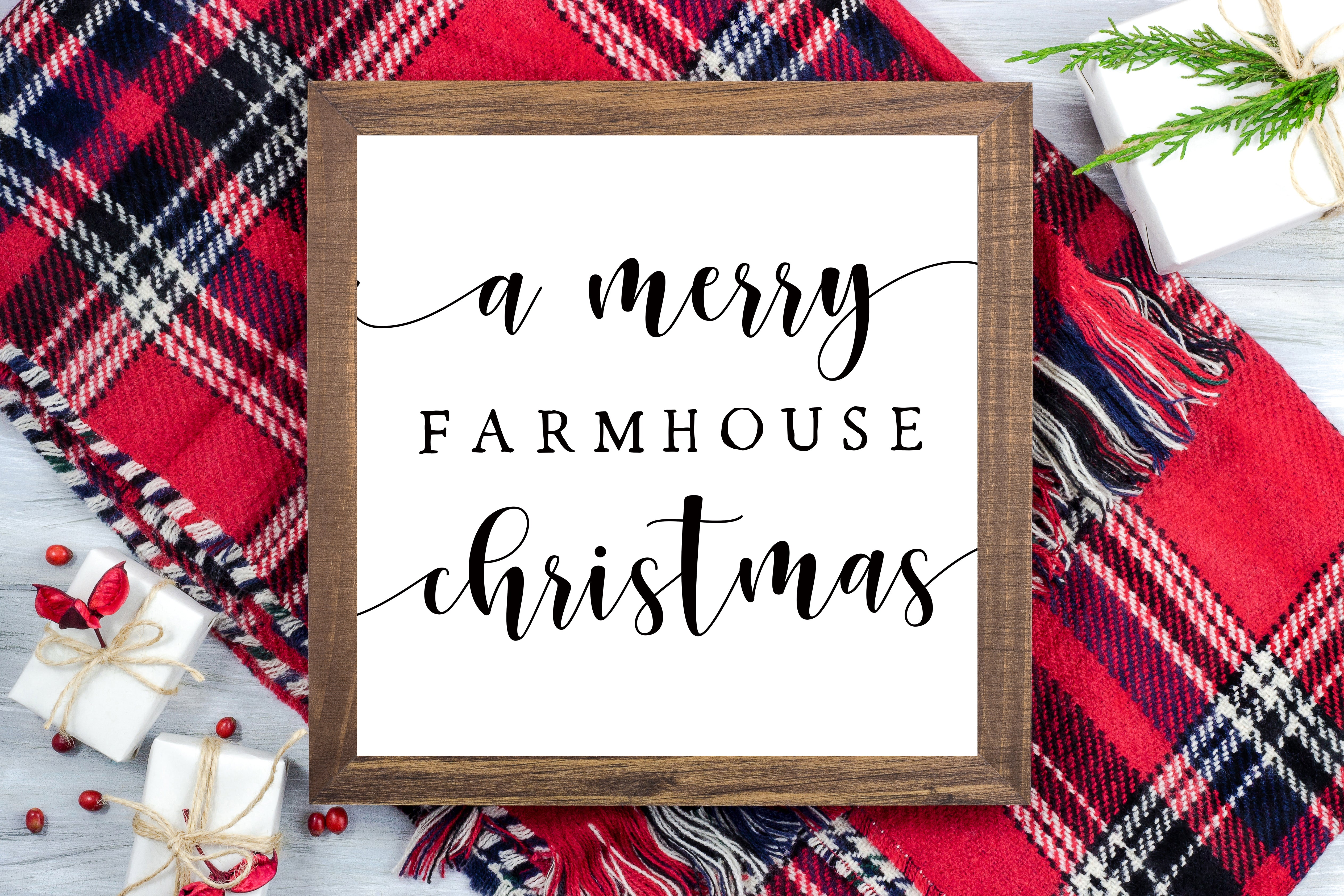 A Merry Farmhouse Christmas - Christmas Printable Sign Farmhouse Style ...