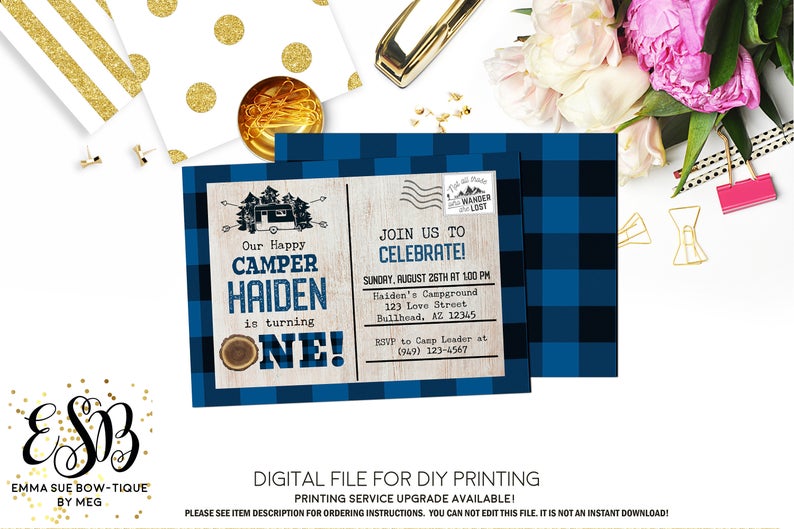 Camp Out Birthday Party Invitation Wording Camping Birthday Invitation