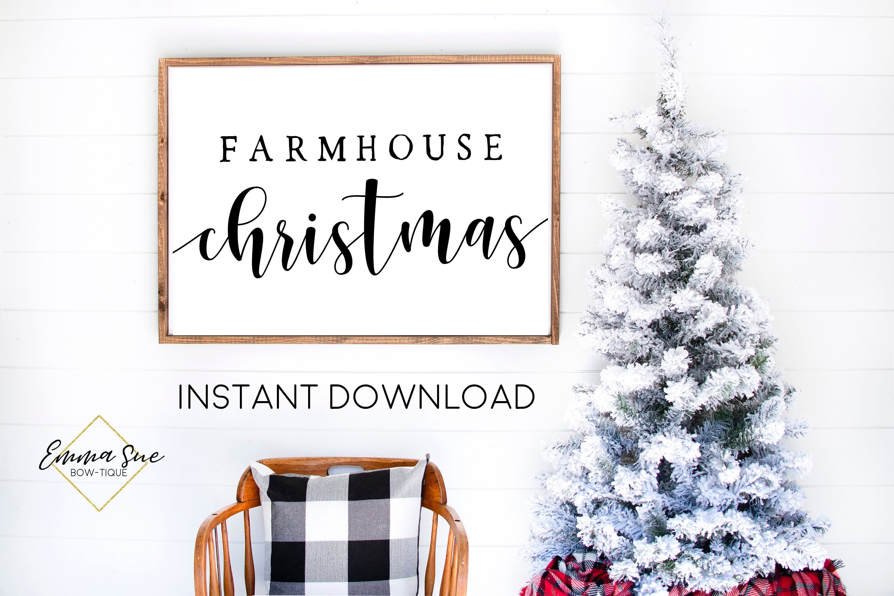 Farmhouse Christmas - Christmas Decor Printable Sign Farmhouse Style ...