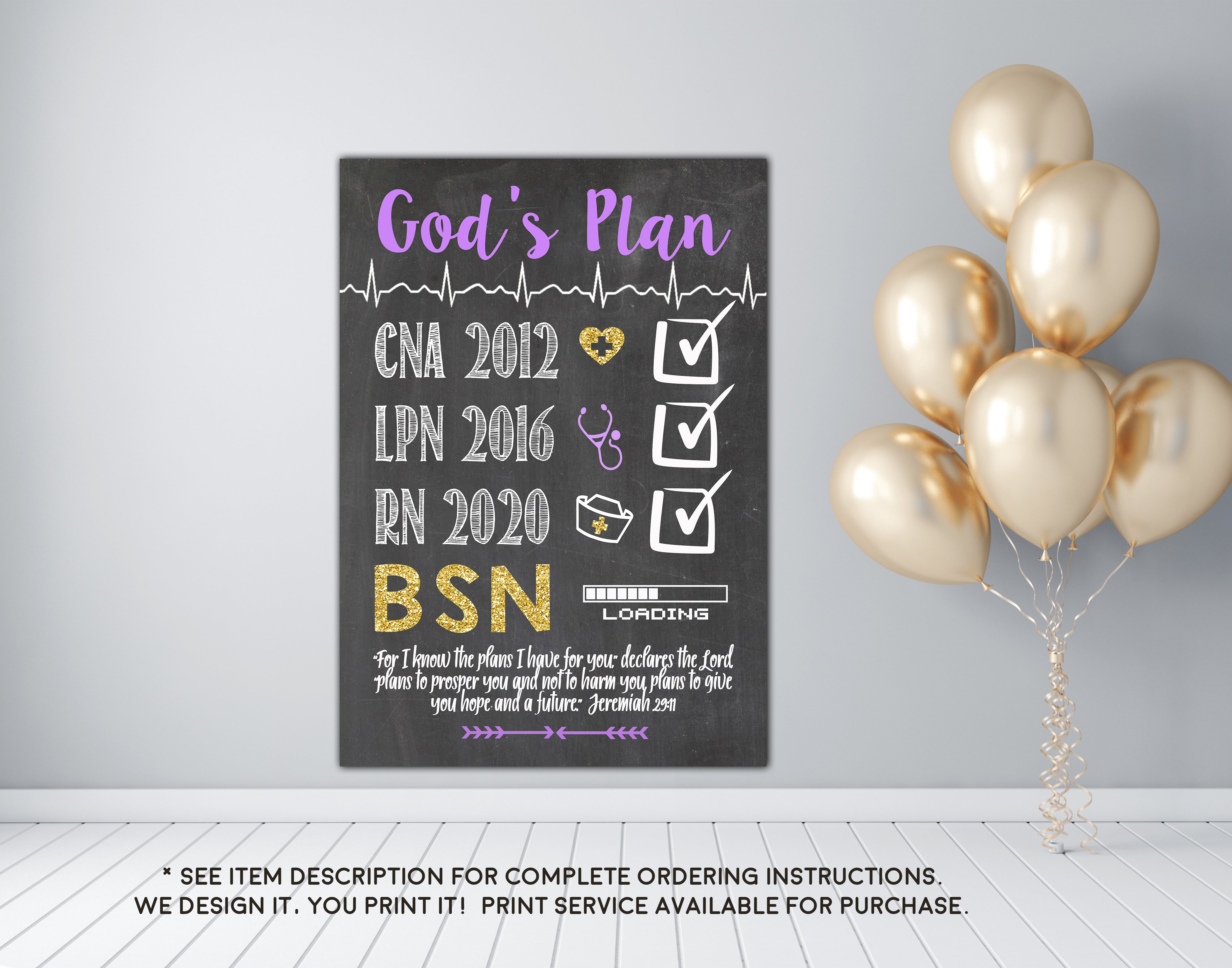 Nursing and College graduation signs - Grad Party decor – Emma Sue Bow ...