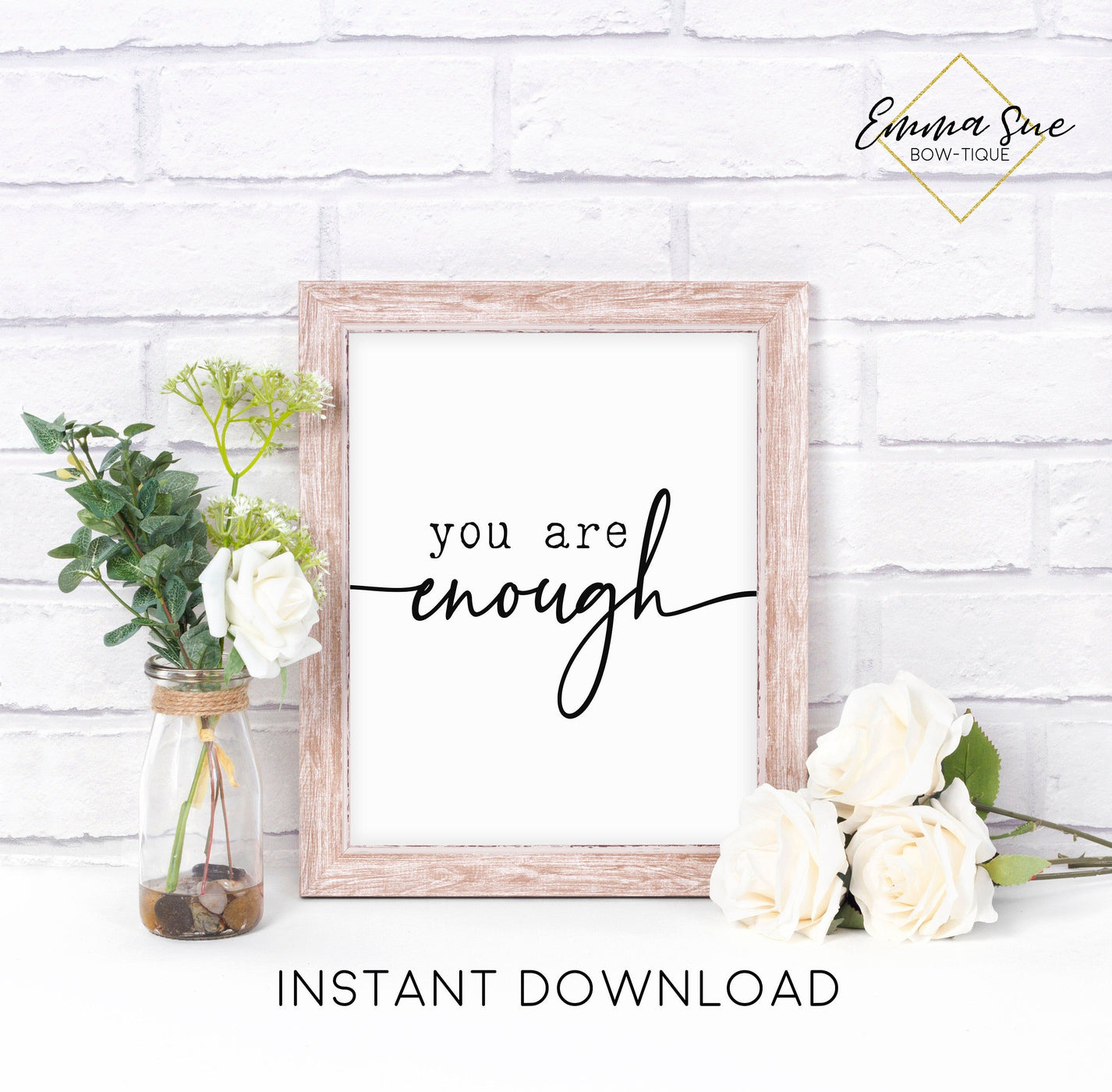 You are enough - Self Love Motivational Quote Printable Sign Wall Art ...