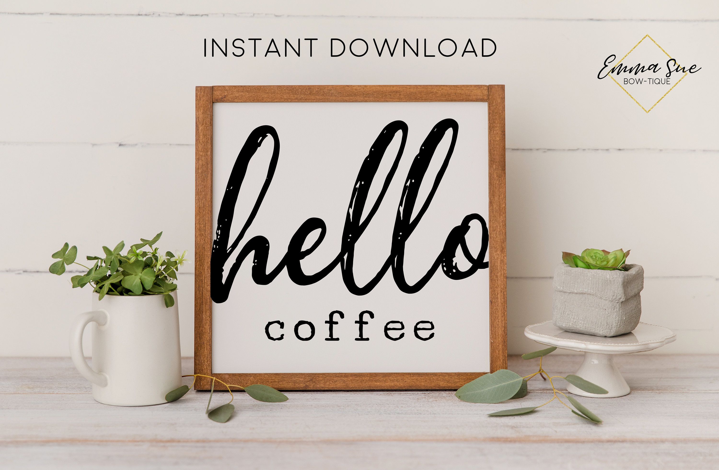Hello Coffee - Coffee Bar Kitchen Wall Art Printable Instant Download ...