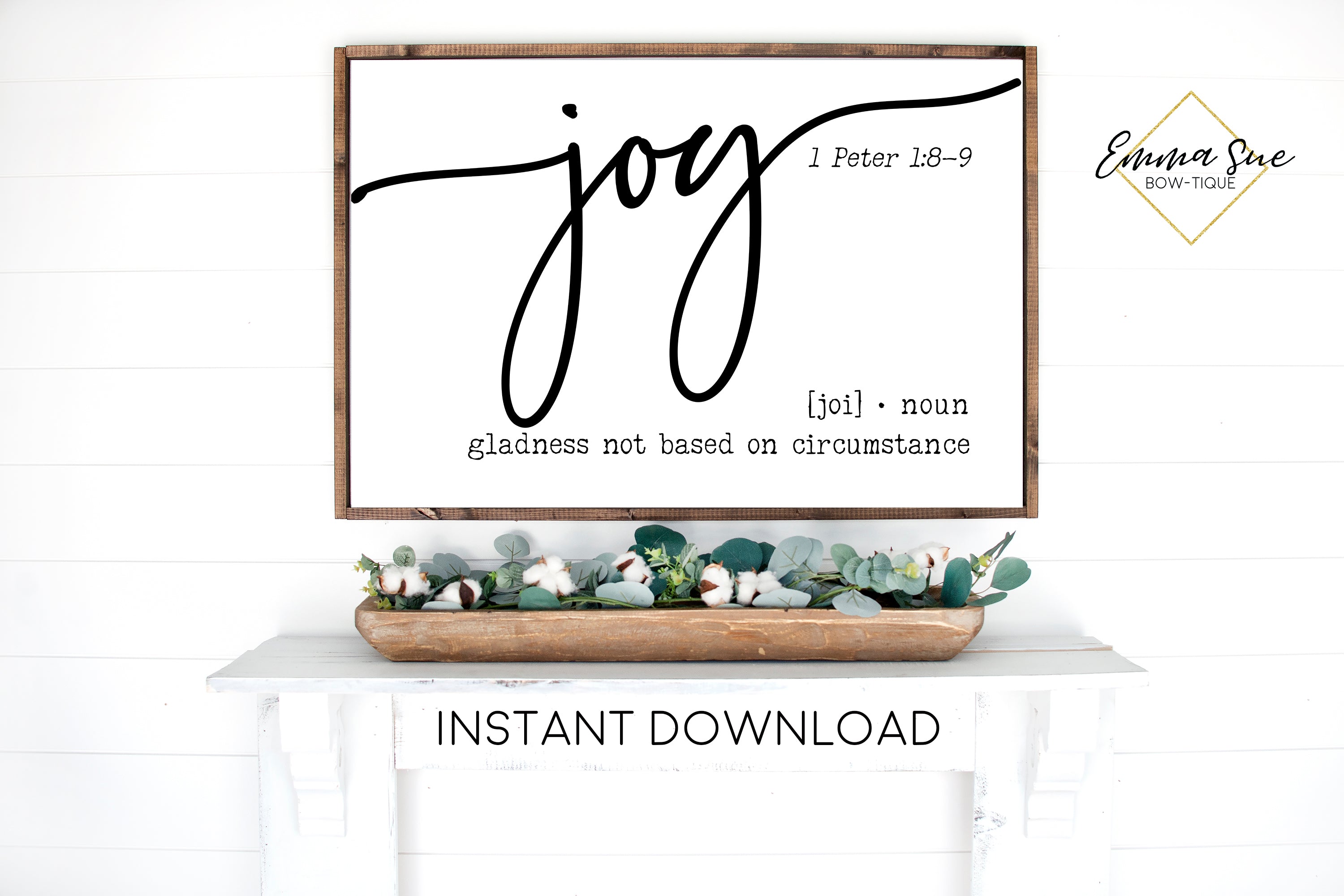 Joy Biblical Definition - 1 Peter 1:8-9 Bible Verse Printable Sign Wal ...
